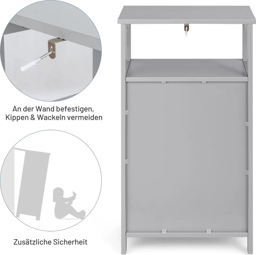 Costway Koupelnová skříňka multifunkční volně stojící police – 45 × 30 × 84 cm