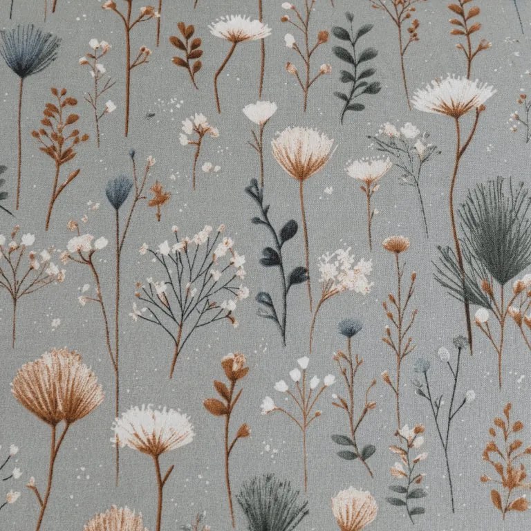 Povlečení z mikrovlákna BOTANIC FIELD šedé Rozměr povlečení: 2 ks 70 x 90 cm | 200 x 220 cm
