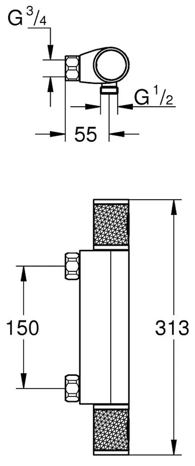 Grohe Grohtherm 1000 Performance - Termostatická sprchová baterie, chrom 34777000