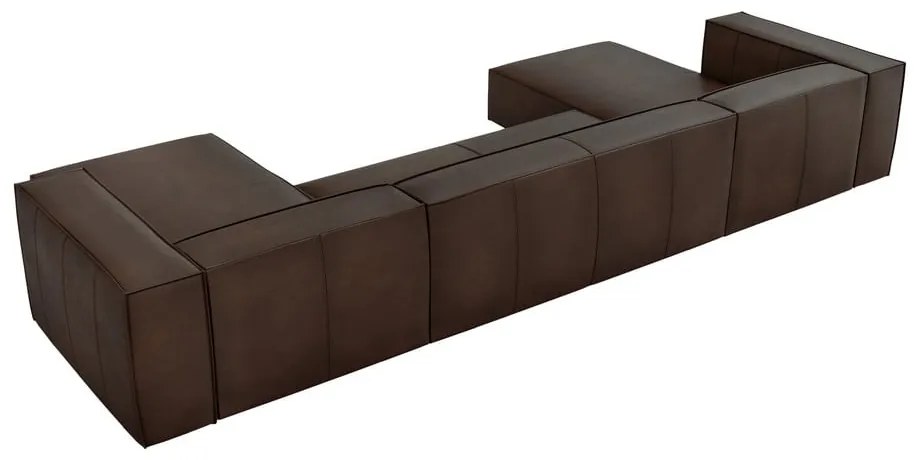 Tmavě hnědá kožená rohová pohovka (do "U") Madame – Windsor & Co Sofas