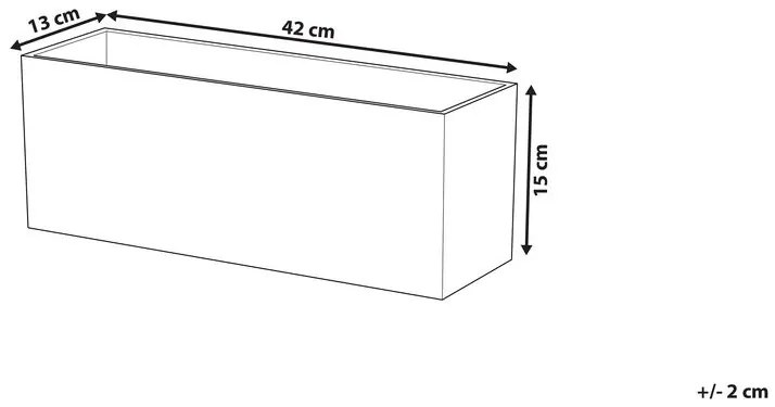 Bílý květináč, imitace dřeva 42 x 13 x 15 cm PAOS Beliani