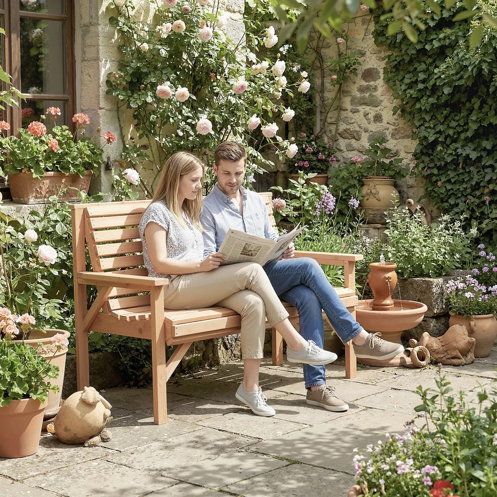 2místná dřevěná zahradní lavice, laťková lavice s područkami a opěradlem, venkovní nábytek na balkon, terasu, zahradu