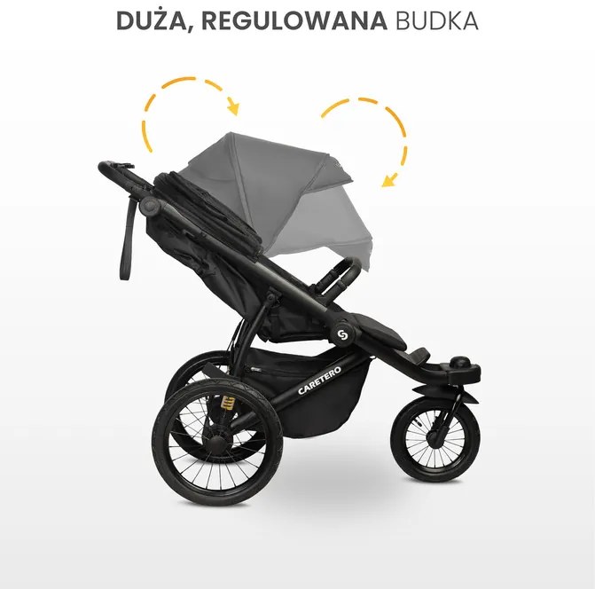 CARETERO Kočárek Lima Deluxe BLACK