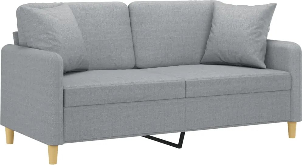 2místná pohovka s polštáři světle šedá 140 cm textil 3200909