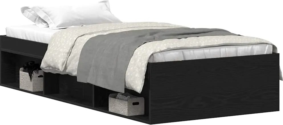 Rám postele bez matrace Dub černý 90x200 cm Dřevěné konstrukce 3329329