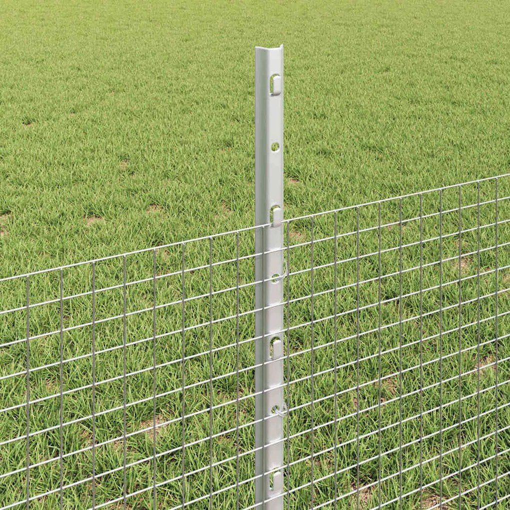 Svařovaná drátěná plotovina s tyčkami 10 x 0,5 m Stříbrná 3336315