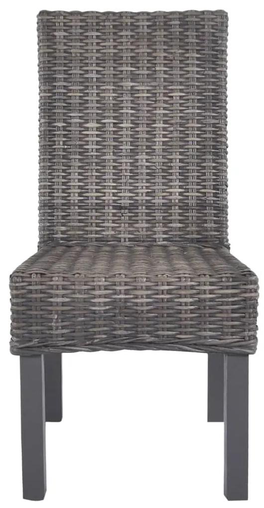 Jídelní židle 6 ks hnědé ratan kubu a mangovníkové dřevo - Default Title