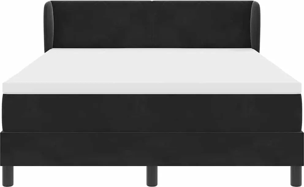 Postel s boxspringem s čelo Černá 140 x 200 cm samet 3340444