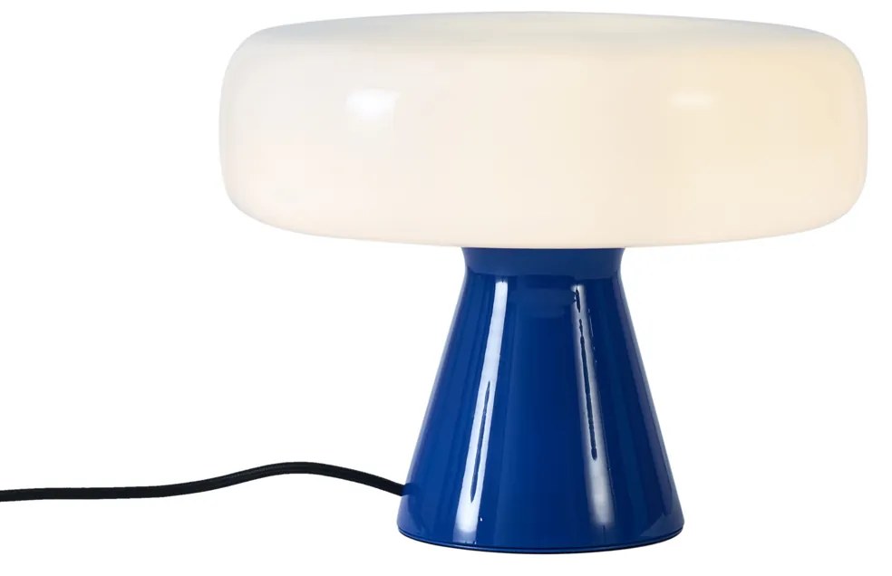 Retro stolní lampa modrá s bílou - Knob Biano.cz