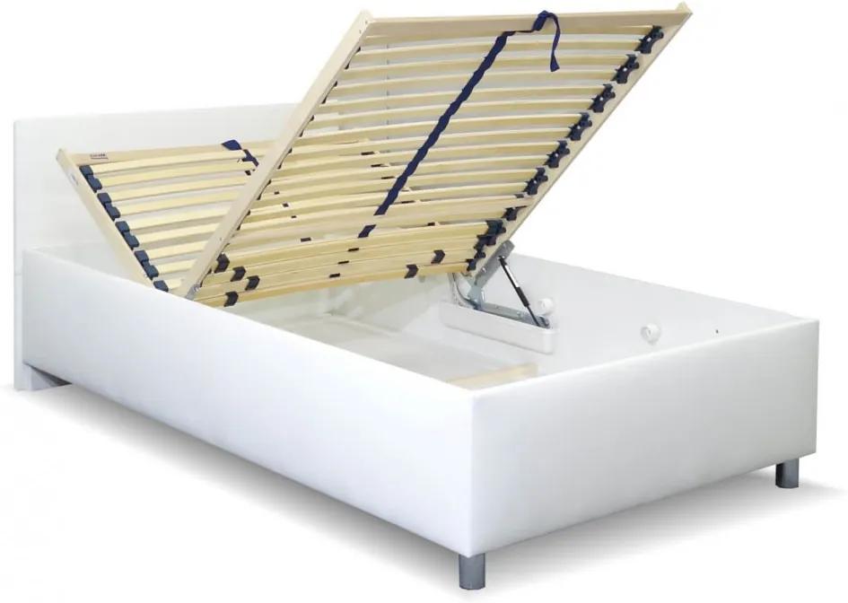 Zvýšená čalouněná postel s úložným prostorem Lyoneta, 90x200 INTENA