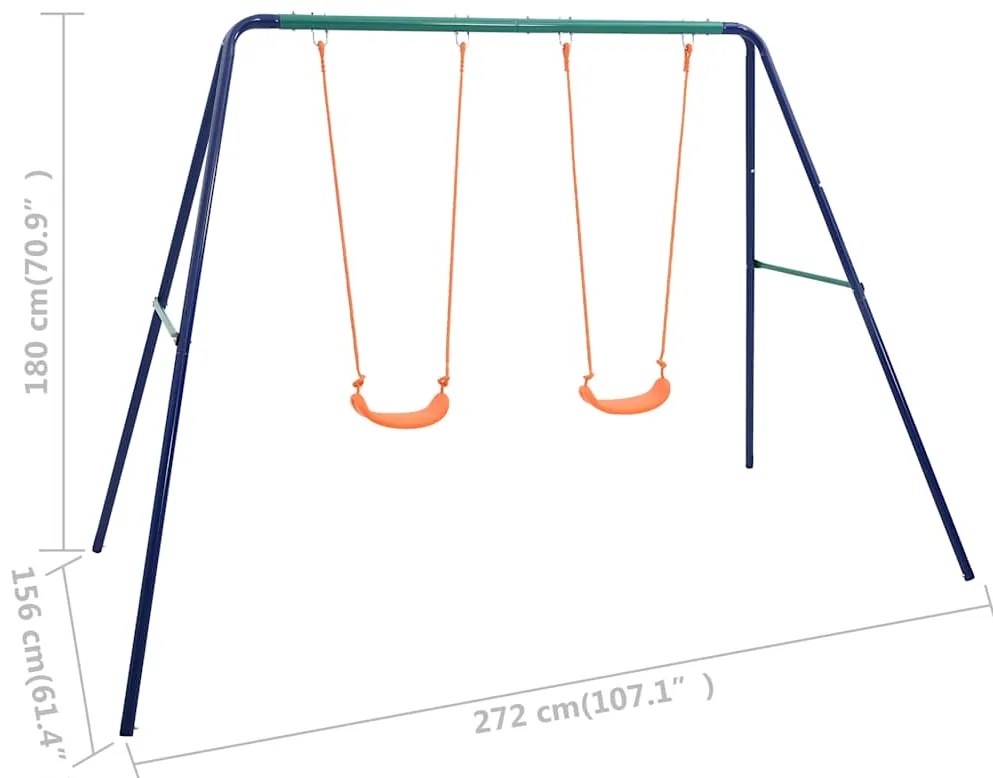 vidaXL Marketos Dětská houpačka se 2 sedačkami ocel