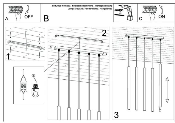 Sollux SL.0468 - Lustr na lanku PASTELO 5xG9/8W/230V bílá
