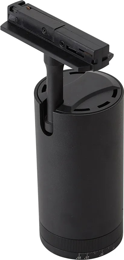 Moderní černé bodové svítidlo pro 1fázový kolejnicový systém vč. LED otočné a naklápěcí - Iconic Zoom