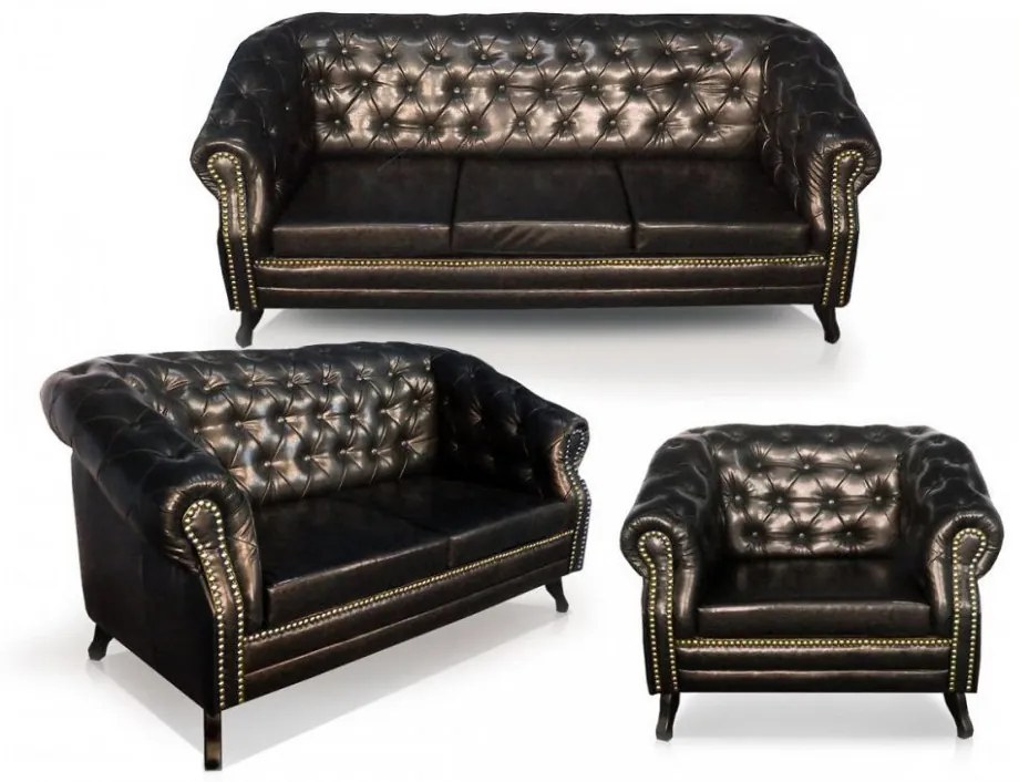 Askont Pohovka Chesterfield Bristol 3M Antik Black