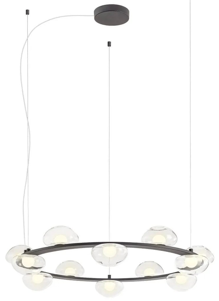 Světla a lustry REDO GROUP Černé závěsné LED světlo nad stůl Redo SINCLAIR 01-3310/Ø 80cm