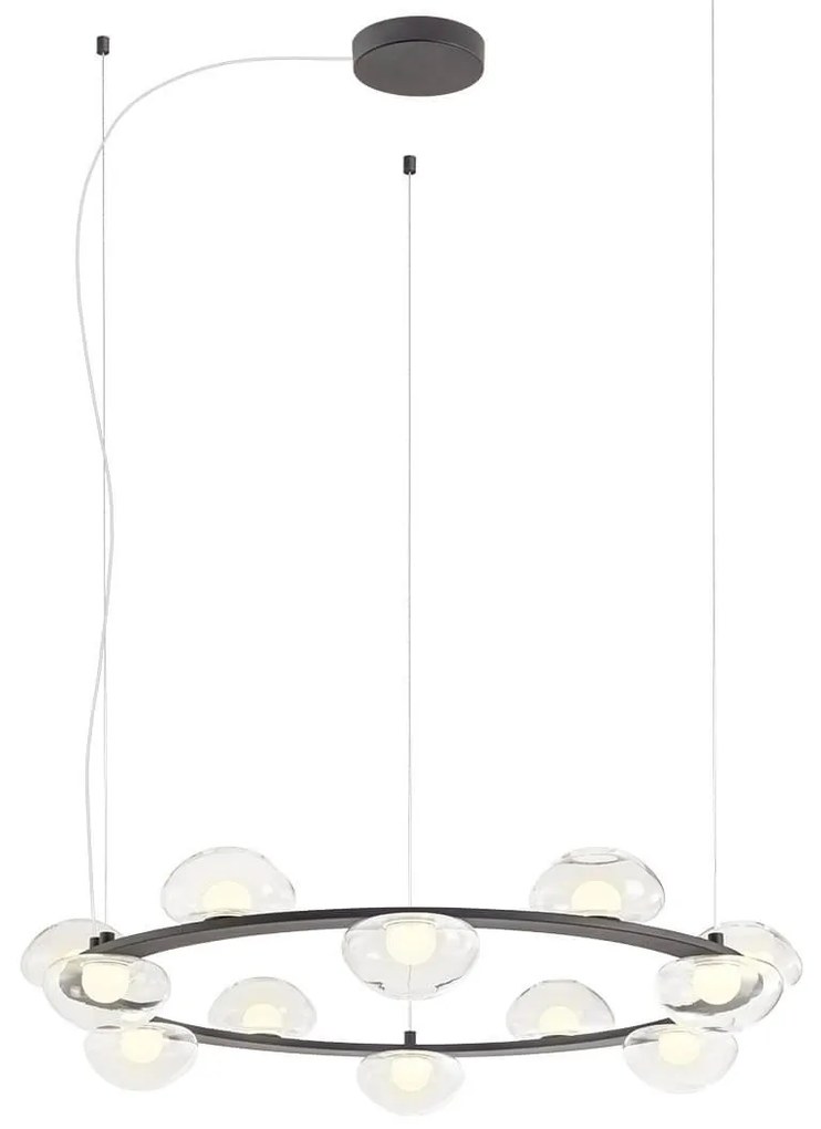 Světla a lustry REDO GROUP Černé závěsné LED světlo nad stůl Redo SINCLAIR 01-3310/Ø 80cm