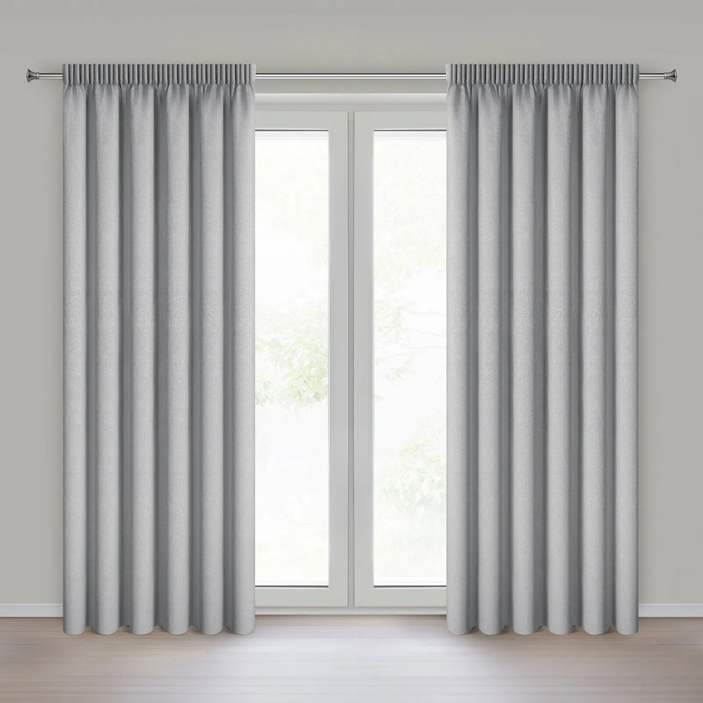 ZATEMŇOVACÍ ZÁVĚS (100%) NA PÁSCE ZOEY 140X270 CM STŘÍBRNÝ
