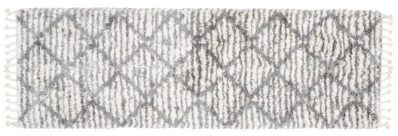 Kusový koberec shaggy Atika krémově šedý atyp 70x200cm