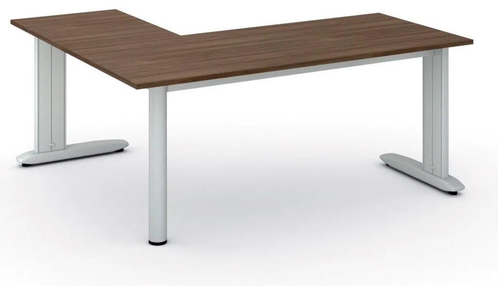 Rohový kancelářský stůl PRIMO FLEXIBLE, 180x160 cm, ořech