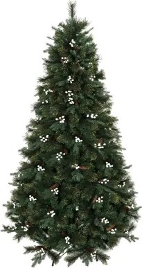 HOMCOM umělý vánoční stromek 220 cm s 1116 větvemi, skládací kovový stojan, systém pantů, realistický a hustý, zelený