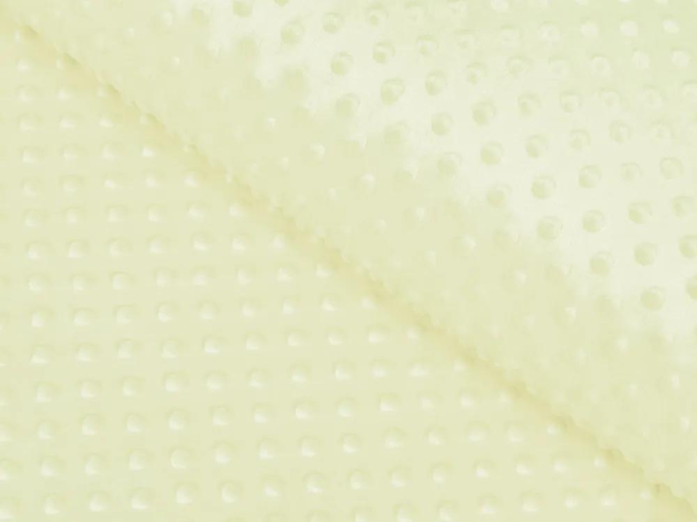 Biante Dětský povlak na polštář Minky 3D puntíky MKP-043 Pastelově žlutozelený 45 x 45 cm