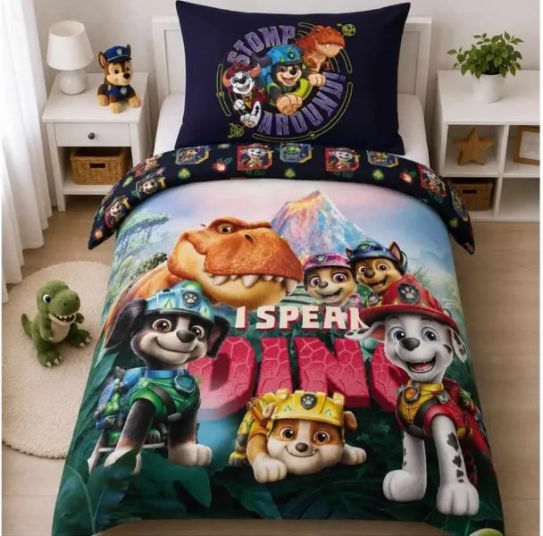 Carbotex Povlečení Tlapková Patrola Ve světě dinosaurů 140x200, 70x90 cm