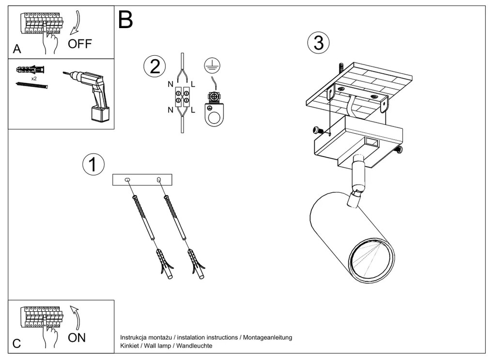 Sollux Lighting Stropní svítidlo DIREZIONE 1 Černá