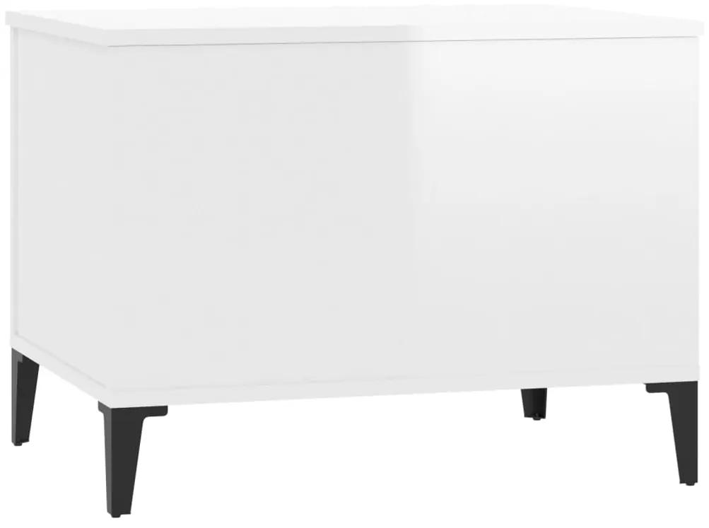 Konferenční stolek lesklý bílý 60x44,5x45 cm kompozitní dřevo - Default Title