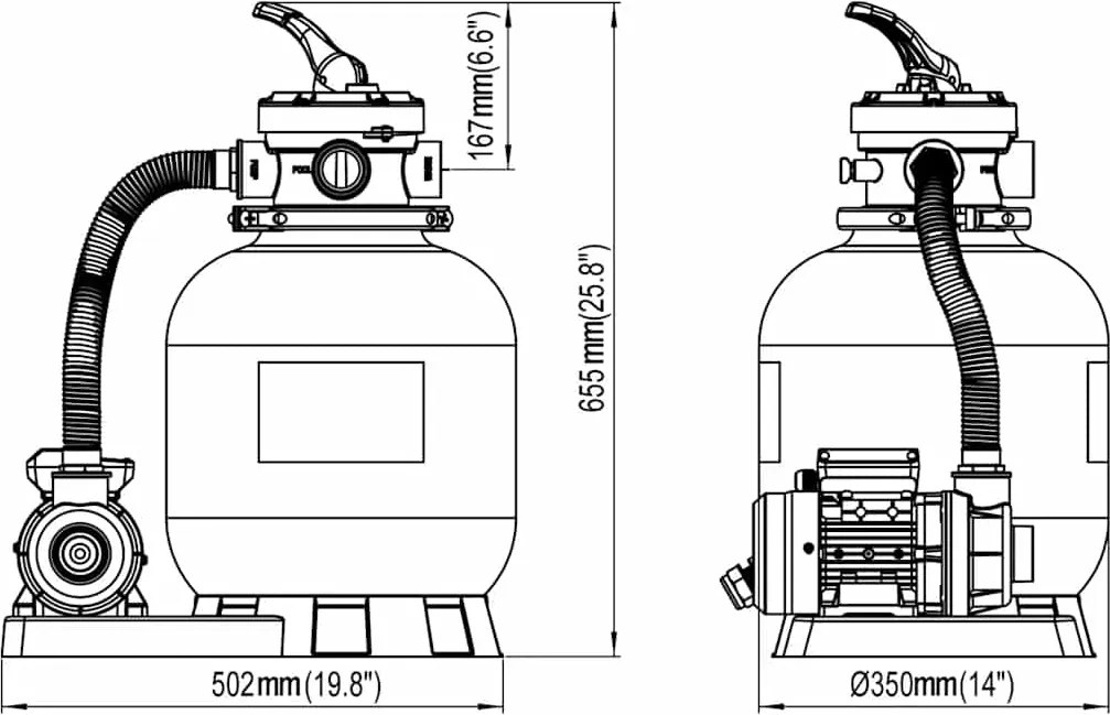 Písková filtrační čerpadla 2 ks 600 W 17 000 l/h 277090