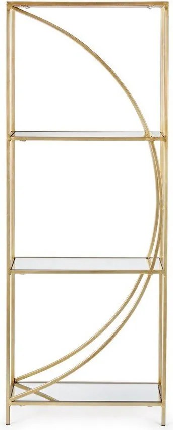 Ocelová knihovna ve zlaté barvě 56x151,5x25 cm Elenor – Bizzotto