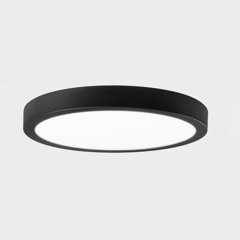 KOHL-Lighting Stropní LED svítidlo Disc slim ø 60 cm, černé, 56W Teplota světla: Neutrální bílá - 4000K, Stmívání: Push - Integrovaný zdroj