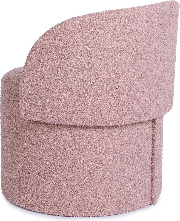 Starorůžový taburet z textilie bouclé Anthea – Yes Everyday