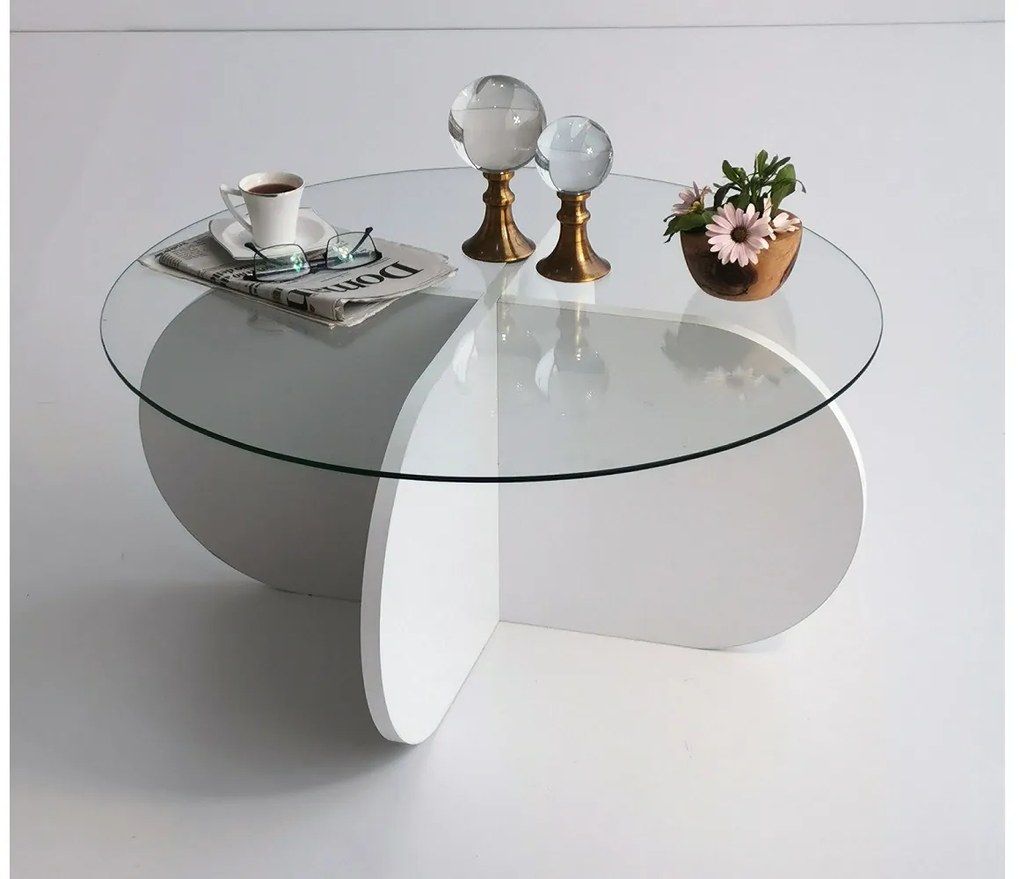 Designový konferenční stolek Jameela 75 cm bílý