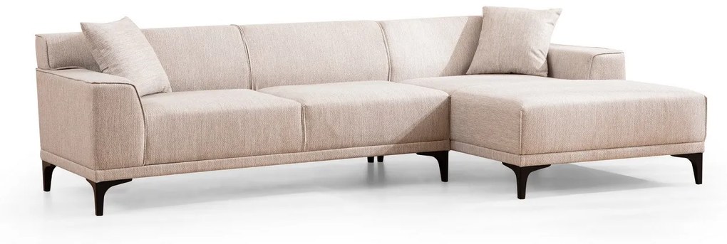Designová rohová sedačka Dellyn 250 cm bílá - pravá