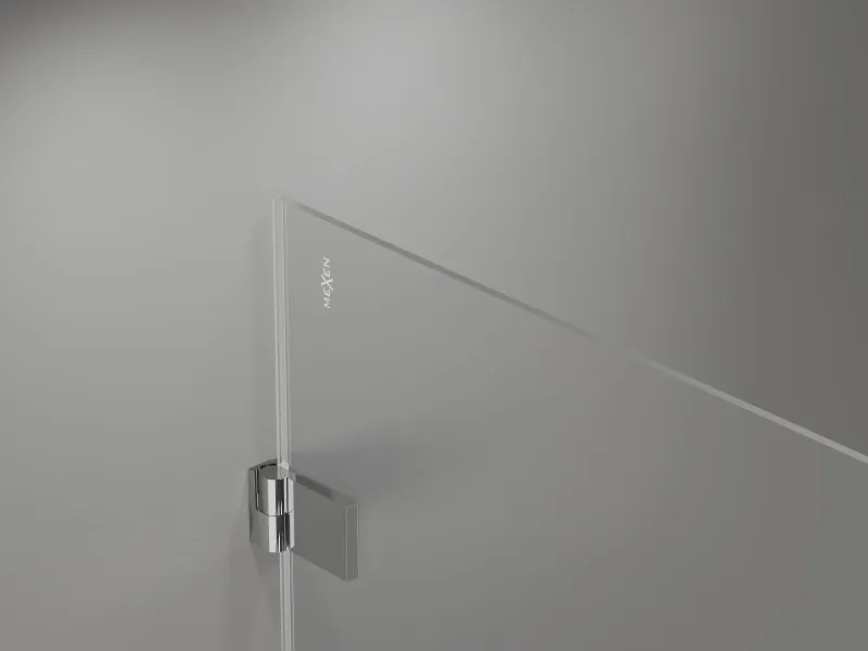 Mexen Lunar-B, výklopný sprchový kout levý 80 x 80 cm, 8mm čiré sklo, chromový profil, 832-080-080-01-00-L