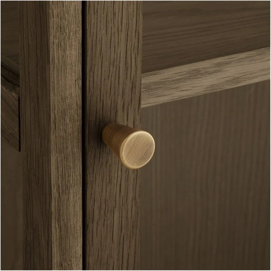 Tmavě hnědá závěsná vitrína v dekoru dubu 40x60x20 cm Zamora – House Nordic