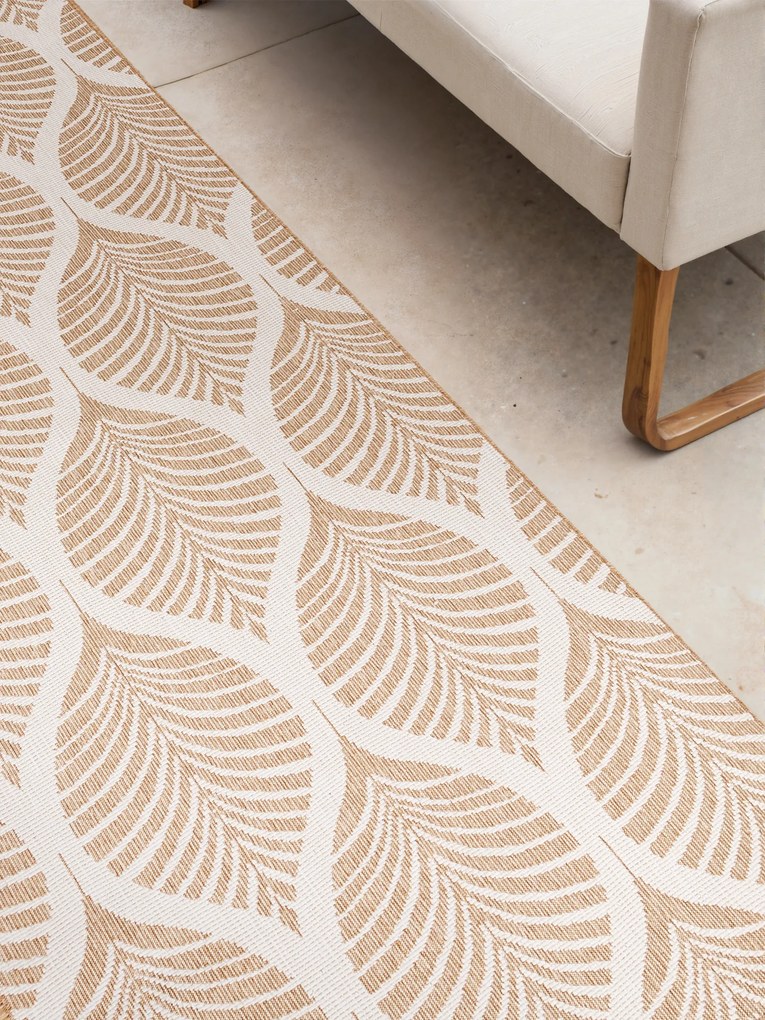 NORTHRUGS, Koberec běhoun Duet Liora 106247 Beige/White - na ven i na doma, 80x250, béžová, chodba / předsíň