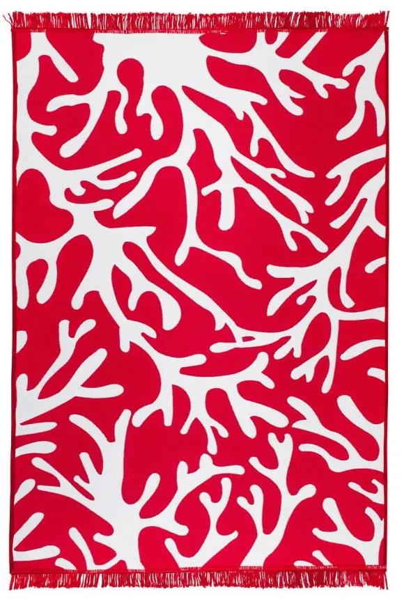 Červeno-bílý oboustranný koberec Coral Reef, 120 x 180 cm