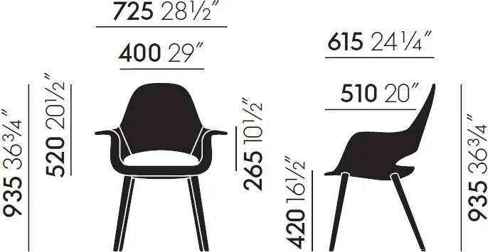 Vitra designové konferenční židle Organic Conference
