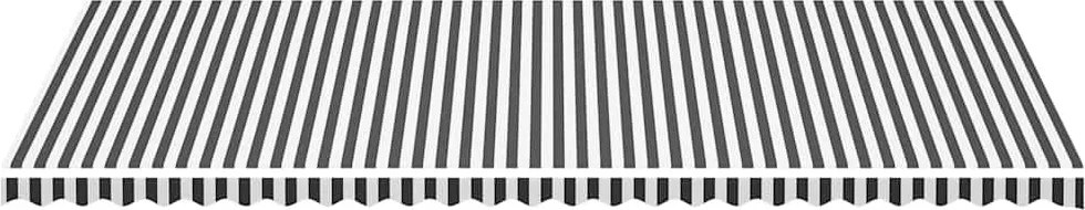 Náhradní plachta na markýzu antracitová a bílá 600 x 300 cm polyesterová 311993