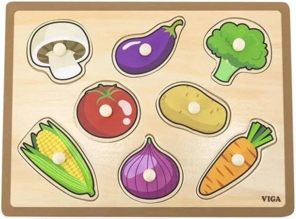 Dřevěné vkládací puzzle zelenina Viga