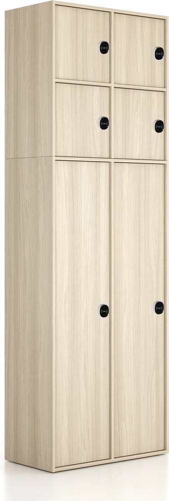 Nástavba pro skříně FRAME, 4x dveře, 872 x 450 x 854 mm, RFID zámek, dub přírodní
