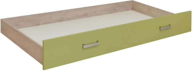 Dětská zásuvka postele Kinder - dub šedý/zelená