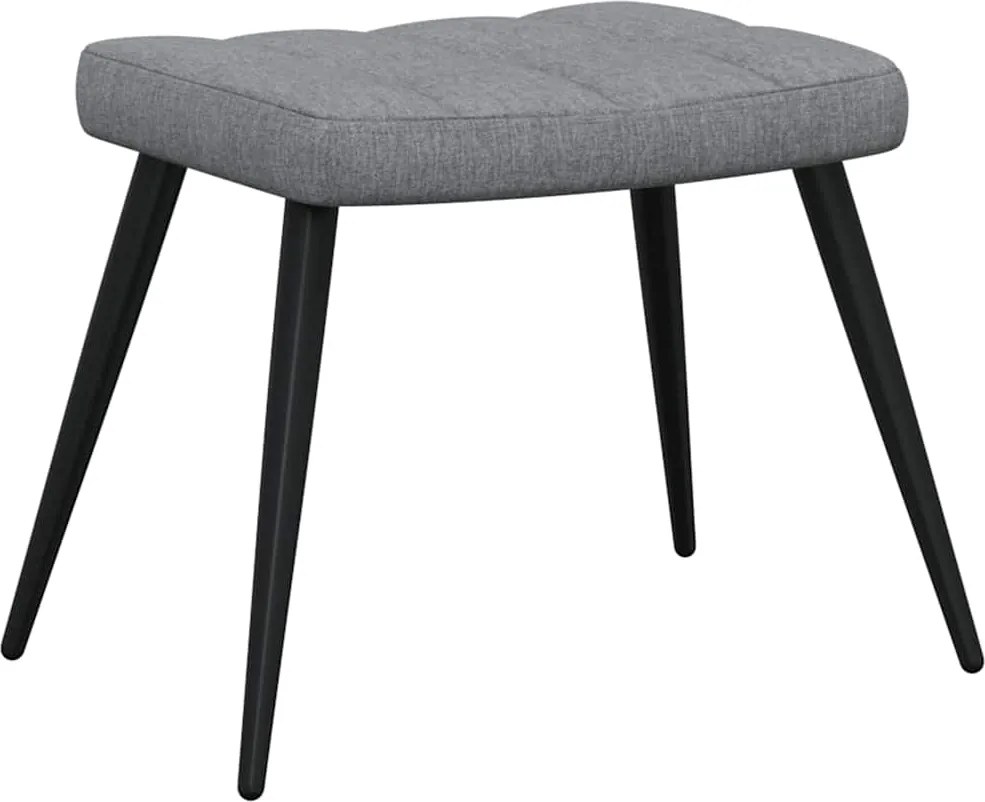 Relaxační židle se stoličkou světle šedá textil 327952