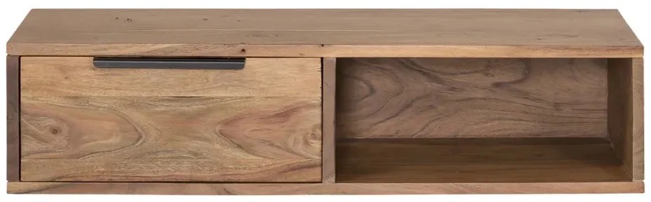 furniture-nabytek.cz - Masivní nástěnná police Auckmore z akátu, lakovaná, hnědá – 80×30×20 cm