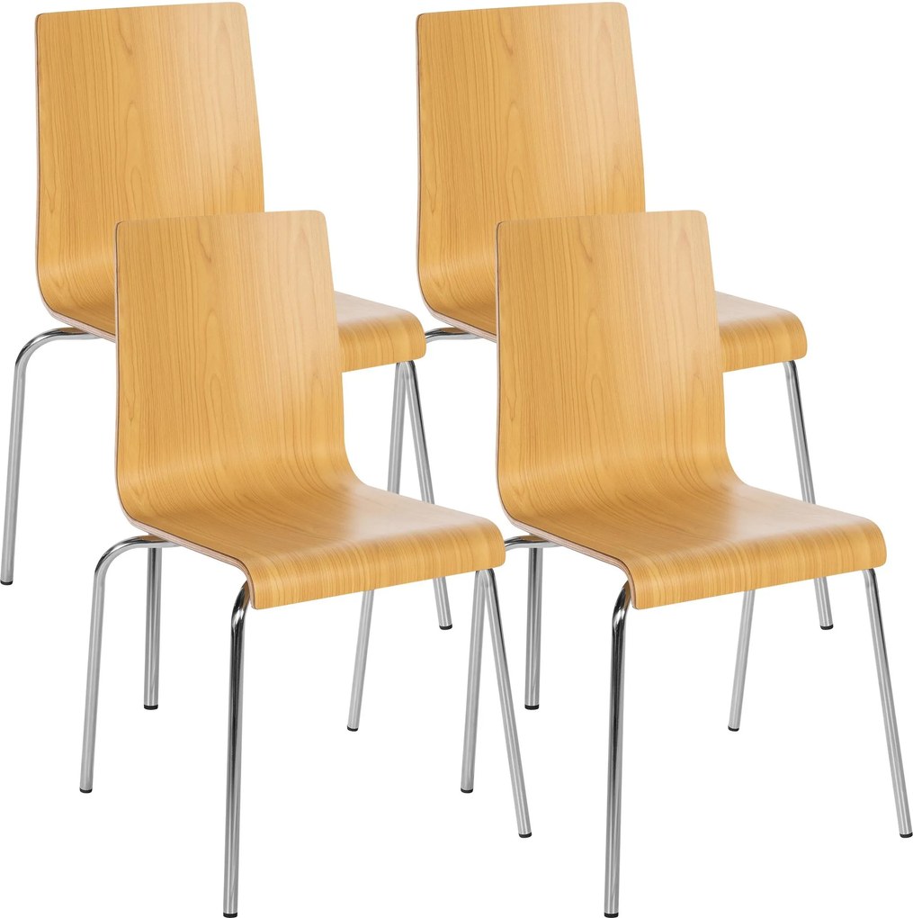 Sada 4 konferenčních židlí Gahanna – přírodní