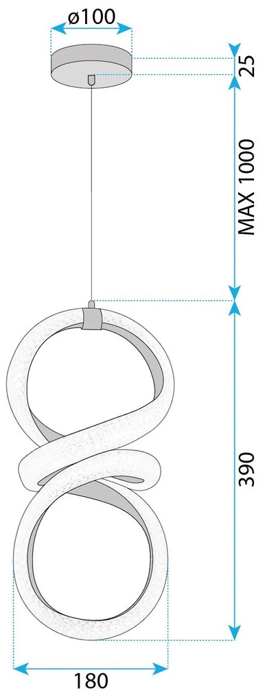 Toolight Toolight, závěsné LED svítidlo 24W, 4000K, G070-CP, zlatá, OSW-08668