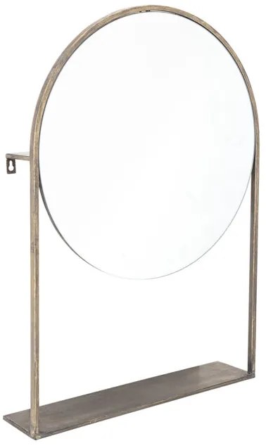 Zrcadlo s přihrádkou Hayley Brass Metal