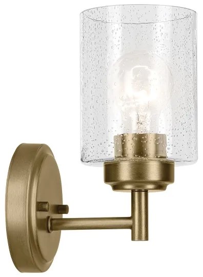 Kichler KL-WINSLOW-1W-NBR - Nástěnná lampa WINSLOW 1xE27/60W/230V mosaz