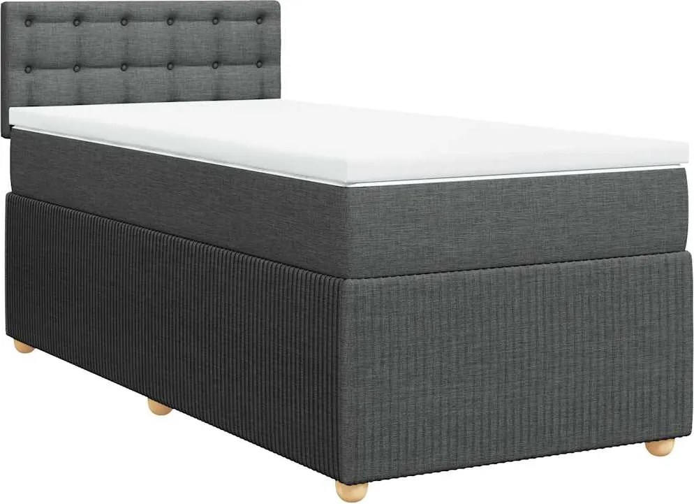 Box spring postel s matrací tmavě šedá 100 x 200 cm textil 3289682